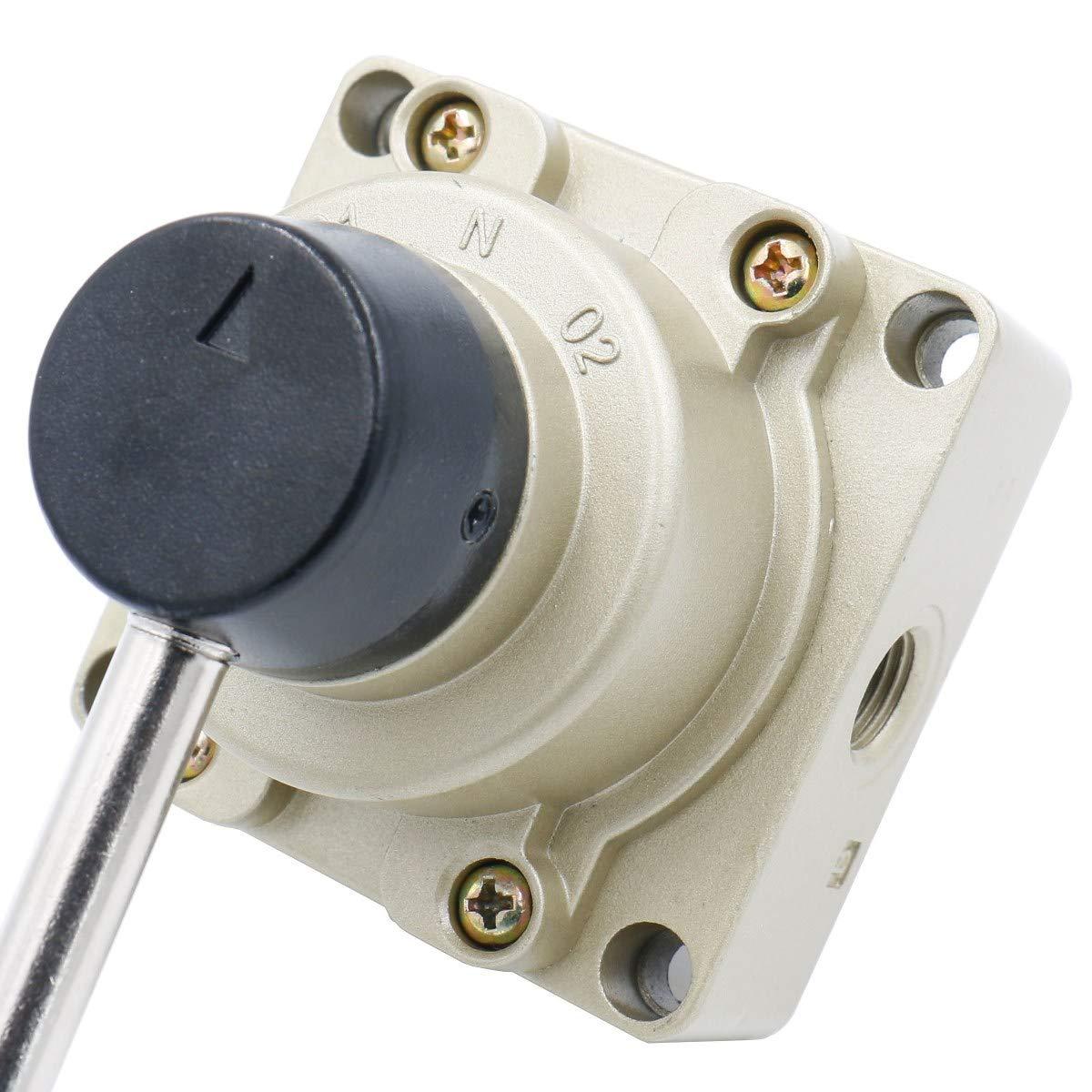 Baomain Rotary Lever Hand Valve HV-02 PT1/4 Air Flow Control 3 Position ...
